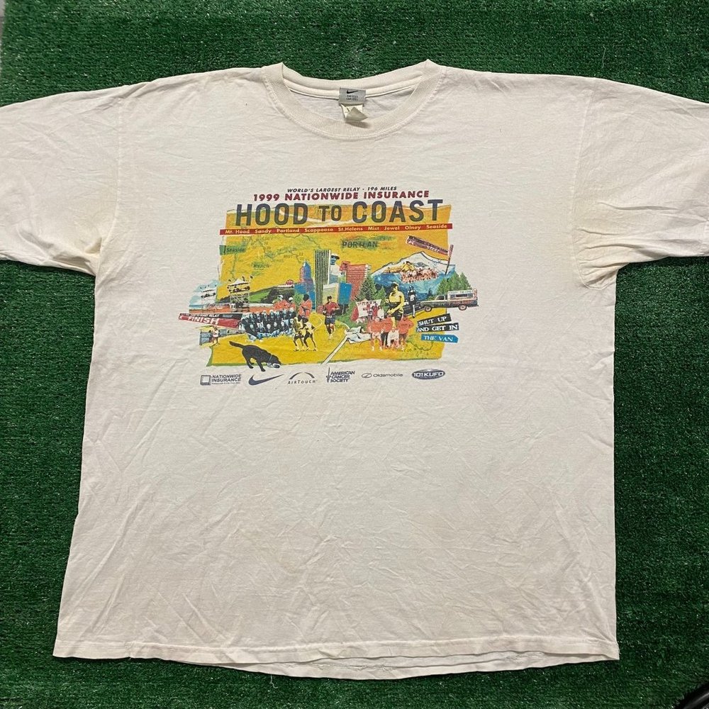 Vintage 90s Nike Logo Oregon Relay Race Running White… - Gem